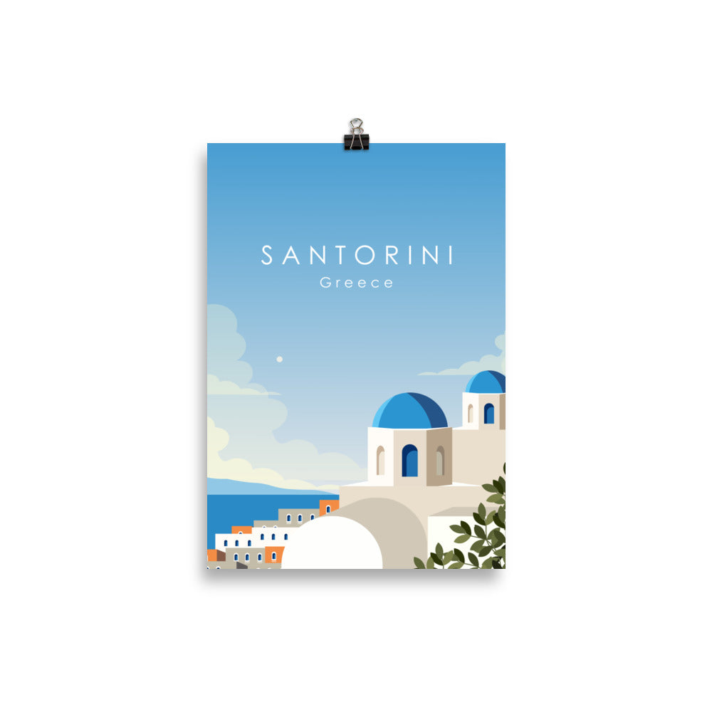 The Santorini Greece Poster - Tequila & Sunrise